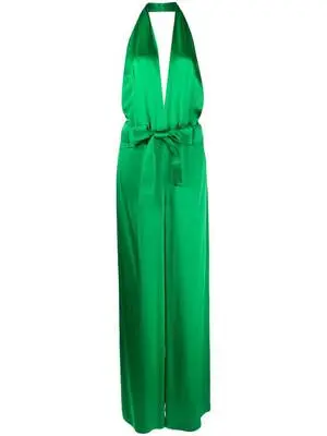 TOM FORD Halter V-neck Jumpsuit - Green