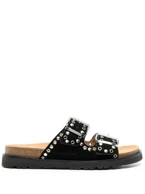 Dsquared2 Double-buckle Suede Sandals - Black