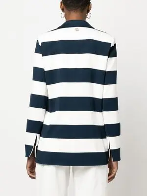 TWINSET Stripe-print Double-breasted Blazer
