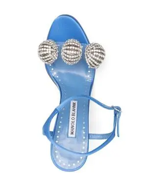 Manolo Blahnik Ostria 90mm Star-embellished Sandals - Blue