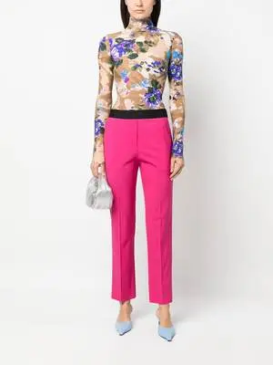 MSGM Contrast Waistband Trousers - Pink