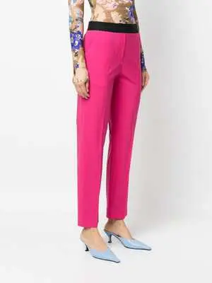 MSGM Contrast Waistband Trousers - Pink