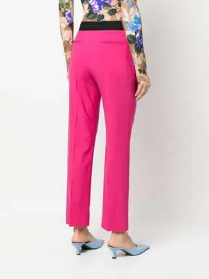 MSGM Contrast Waistband Trousers - Pink