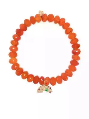 SYDNEY EVAN 14kt Yellow Rainbow Charm Carnelian Bracelet - Gold