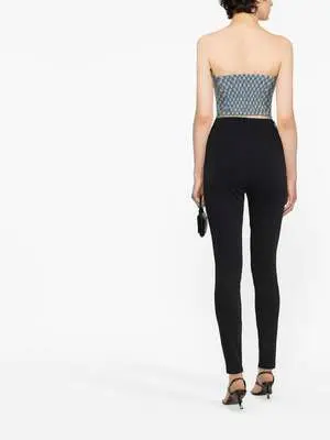 MISBHV Monogram-jacquard Strapless Corset Top