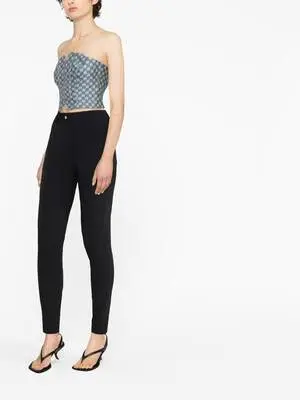 MISBHV Monogram-jacquard Strapless Corset Top