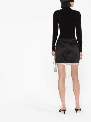 ATU BODY COUTURE High-neck Long-sleeved Bodysuit - Black