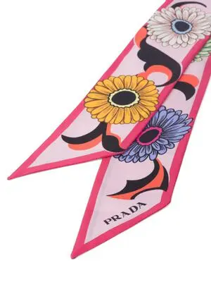 Prada Floral-print Twill Scarf