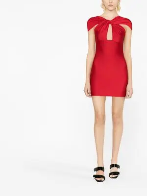Coperni Twisted Cut-out Mini Dress - Red
