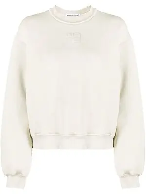 Alexander Wang Logo-embossed Sweatshirt - Neutrals