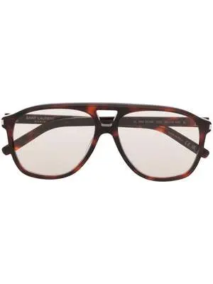 Saint Laurent Pilot Frame Tortoiseshell Sunglasses