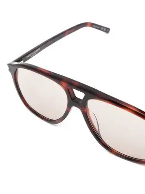 Saint Laurent Pilot Frame Tortoiseshell Sunglasses