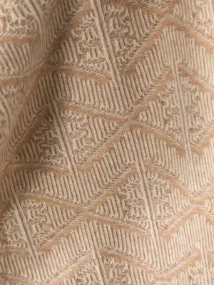 BARRIE Monogram Cashmere-lambs Wool Scarf - Neutrals