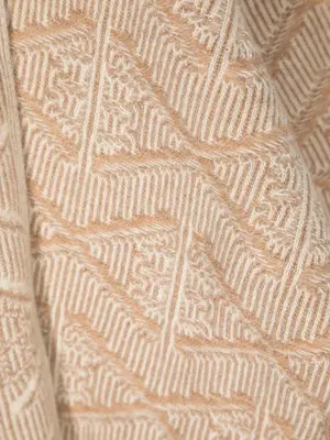 BARRIE Monogram Cashmere-lambs Wool Scarf - Neutrals