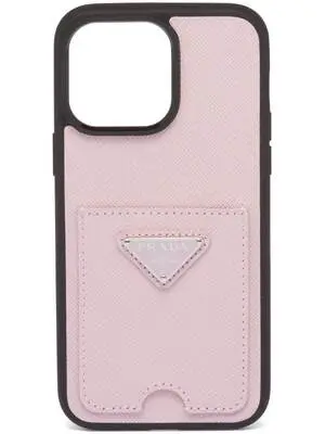 iPhone14PRO MAX PRADA ピンクビジューカバー日本未入荷機種 Prada Leather Iphone 14 Pro Max Case - Pink | Editorialist