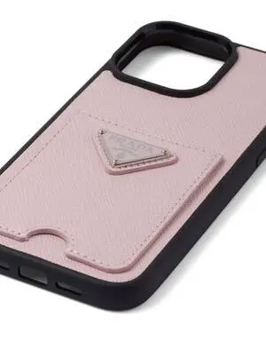 Prada Leather Iphone 14 Pro Max Case - Pink | Editorialist