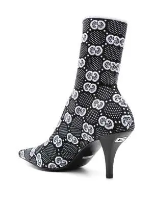 Gucci 75mm Interlocking G Knit Boots