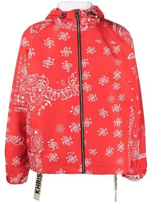 Khrisjoy Paisley-embroidery Hooded Jacket - Red