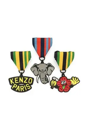 Kenzo Military Medal Logo Pins - Yellow