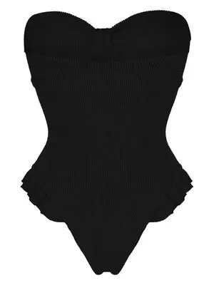 REINA OLGA Crinkle-effect One-piece Swimsuit