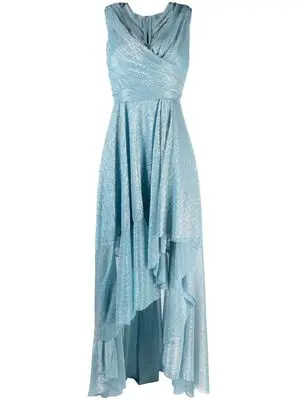 Talbot Runhof V-neck Draped Gown