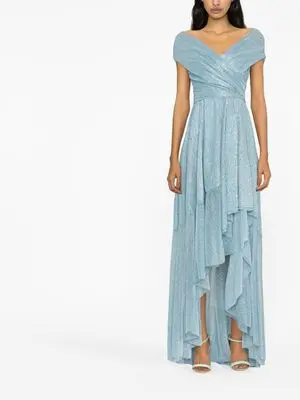 Talbot Runhof V-neck Draped Gown