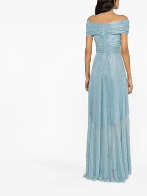 Talbot Runhof V-neck Draped Gown
