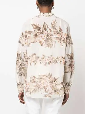 TWINSET Floral Print Shirt - Neutrals