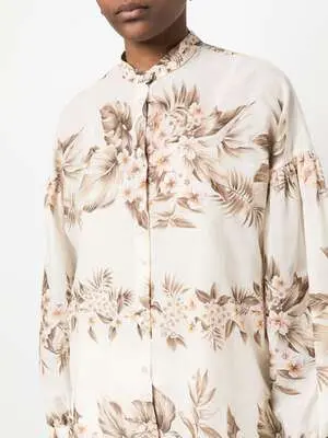 TWINSET Floral Print Shirt - Neutrals