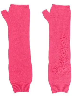 BARRIE Cashmere Fingerless Mittens - Pink