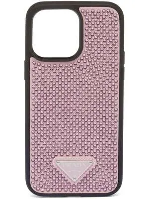 Prada Crystal-Embellished Iphone 14 Pro Max Case - Pink | Editorialist