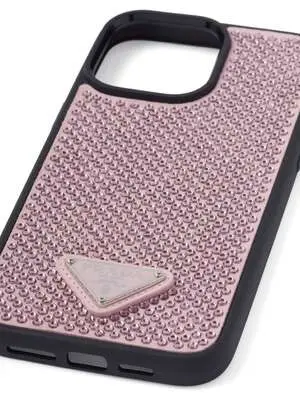 Prada Crystal-Embellished Iphone 14 Pro Max Case - Pink | Editorialist