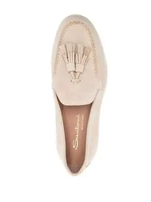 Santoni Tassel-detail Suede Loafers