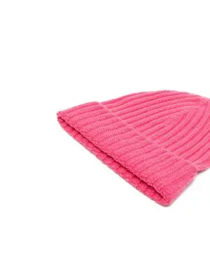 BARRIE Ribbed Cashmere Beanie - Pink