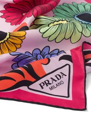 Prada Floral-print Twill Scarf