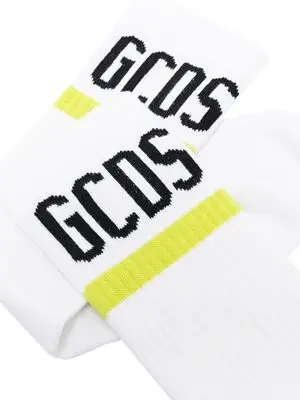 Gcds Intarsia-knit Mid-calf Socks - White