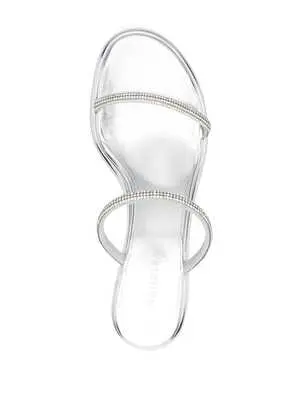 WANDLER 90mm Crystal-embellished Metallic Lambskin Sandals