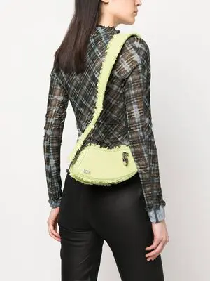 Gcds Comma Curved Shoulder Bag - Green