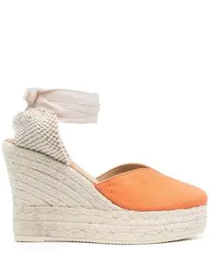 Manebí Contrast-panel Espadrille Wedges - Orange