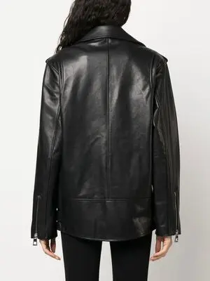 MANOKHI Leather Biker Jacket - Black