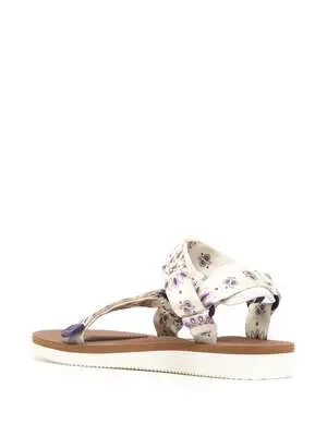 Suicoke Depa-cab Paisley-print Sandals - White