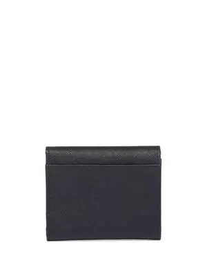 Prada Logo-plaque Leather Wallet - Black