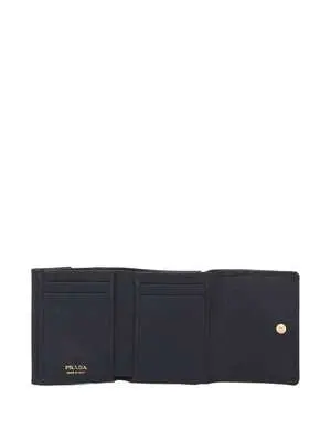 Prada Logo-plaque Leather Wallet - Black