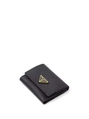 Prada Logo-plaque Leather Wallet - Black