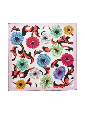 Prada Floral-print Twill Scarf
