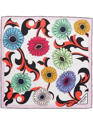 Prada Floral-print Twill Scarf