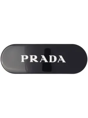 Prada Logo Hair Clip - Black