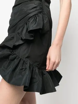 MSGM Puff-sleeved Wrap Dress - Black