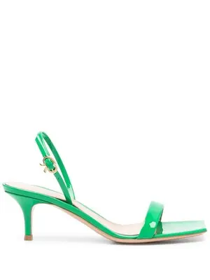 GIANVITO ROSSI Ribbon Patent Leather Kitten Sandals