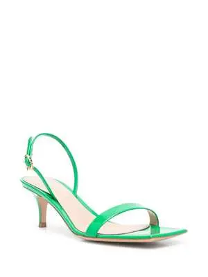 GIANVITO ROSSI Ribbon Patent Leather Kitten Sandals